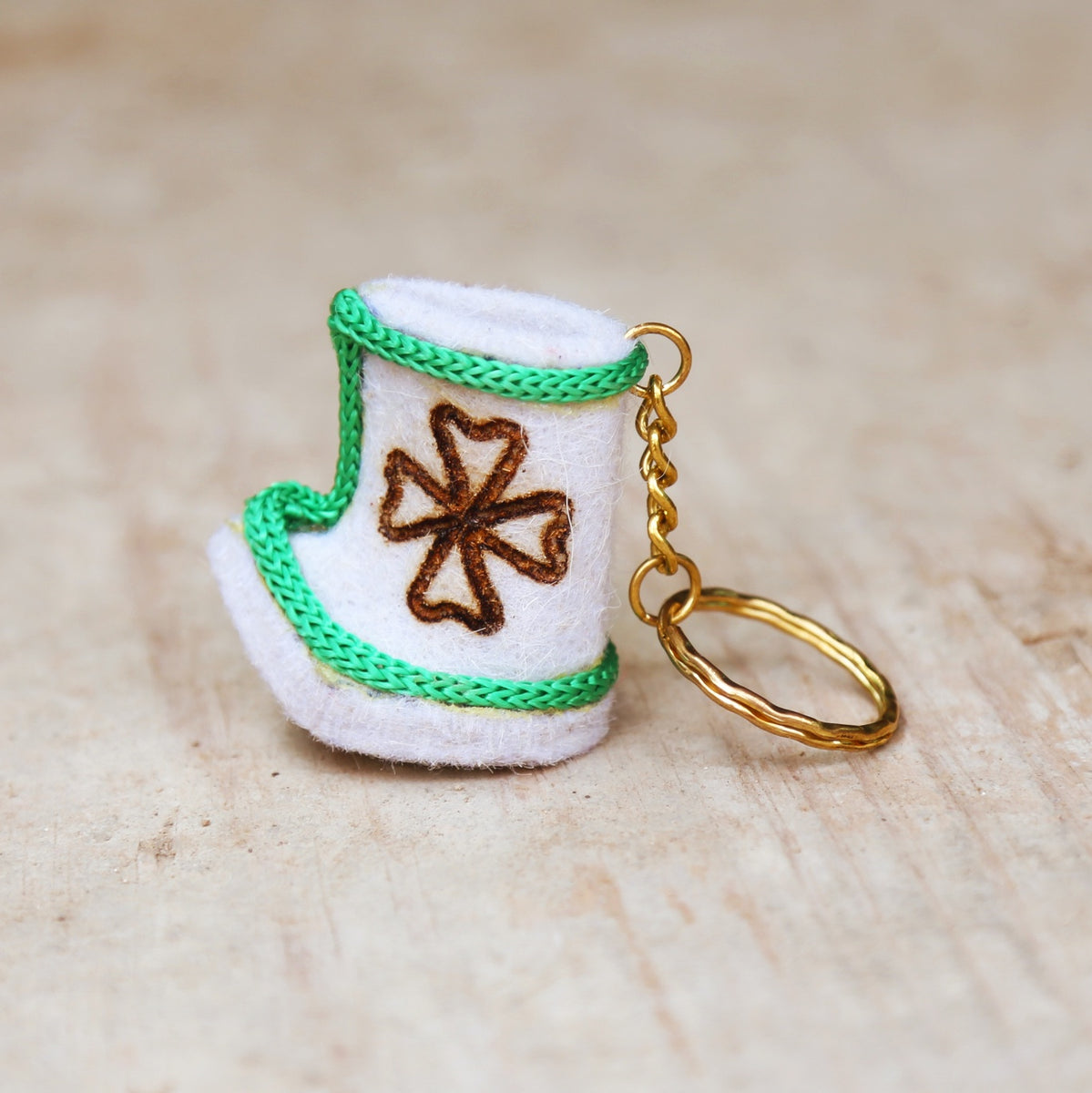 Felted Boot Keychain Green & Yellow – Global Handicrafts